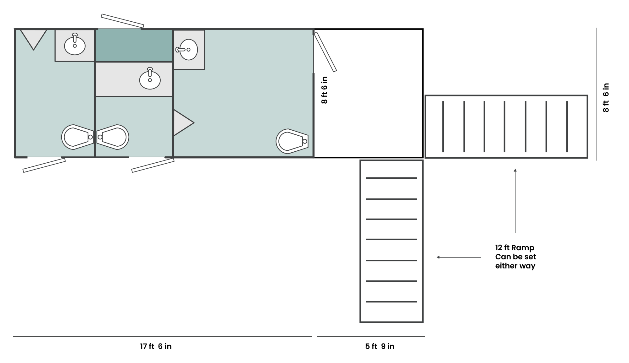 Luxury Restroom Trailer | Silver ADA + 2 Classic Party Rentals of Virginia
